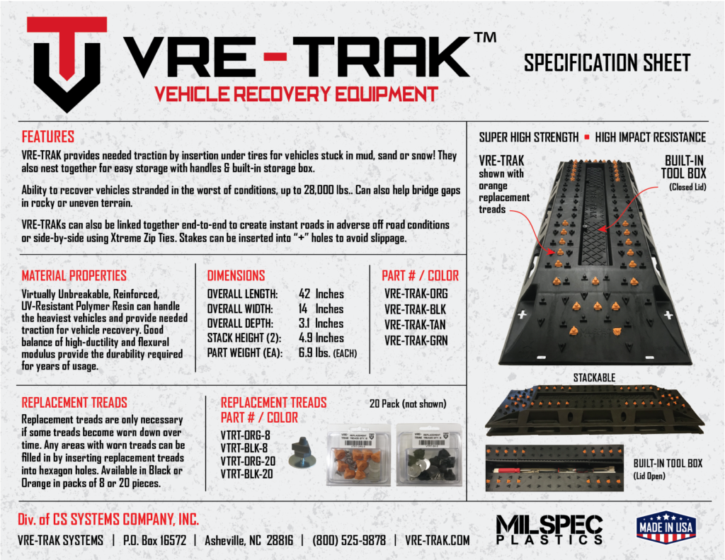 VRE-TRAK Spec SheetW | Milspec Plastics